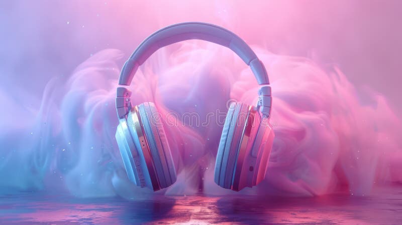 Wireless Headphones on Gradient Background - Stylish 3D Icon Stock ...