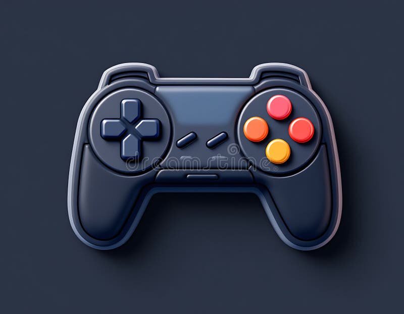 Stylish 3D Render of a Retro Gaming Controller with Vibrant Buttons ...