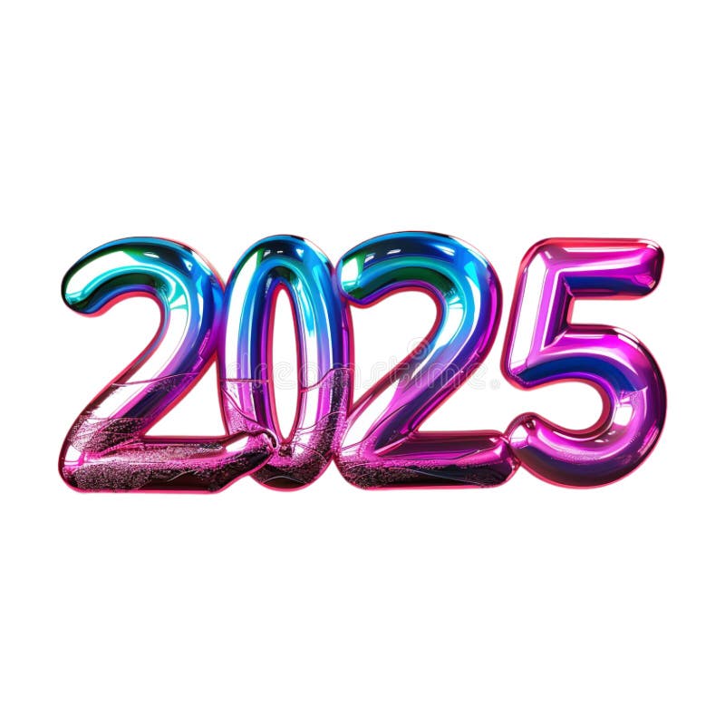 Stylish 2025 3D Text Design for New Year on Transparent Background - Ai ...