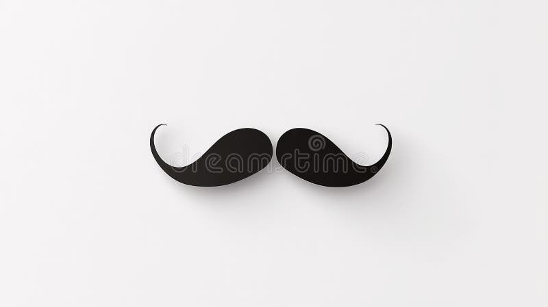 Stylish Dark Mustache Symbols on Crisp White Background Stock ...