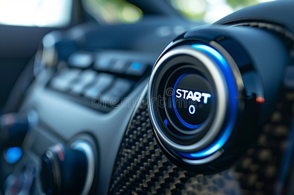 Stylish Dashboard with Start Button Stock Illustration - Illustration ...