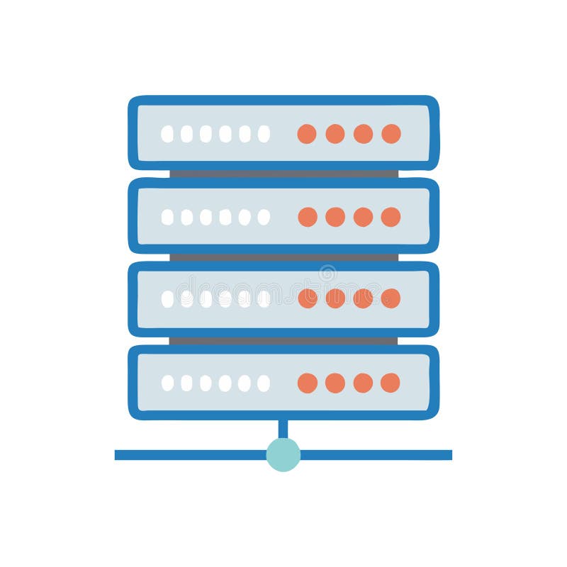 Stylish Data Center Rack Icon Stock Vector - Illustration of technology ...