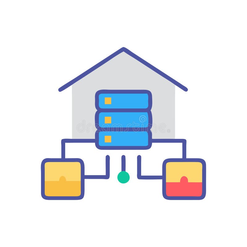 Stylish Data Warehouse Icon Stock Illustration - Illustration of ...