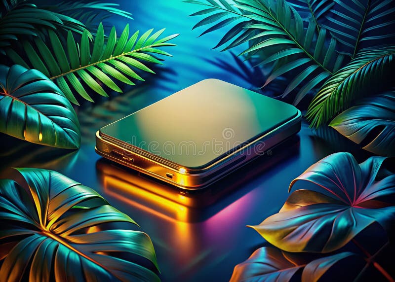 Stylish Deep Blue External Hard Drive with Gold Accents a Modern ...