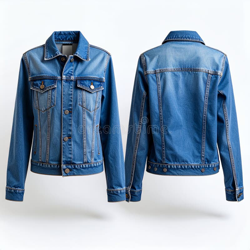 Denim Jacket Front and Back View, Versatile Apparel Essential Fashion ...