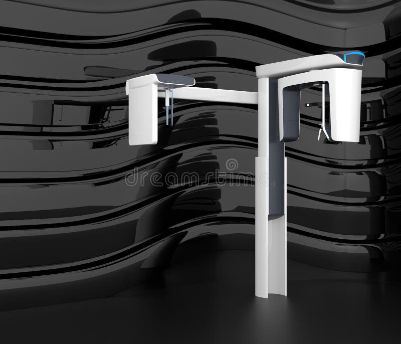 Stylish Dental CBCT on Black Curved Background Stock Illustration ...