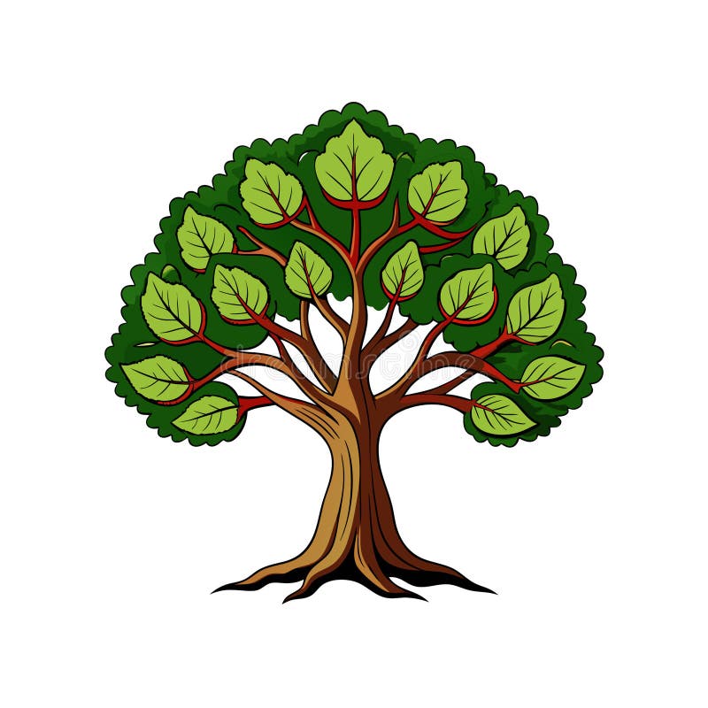 Stylish Fig Tree Design on White Background Stock Illustration ...