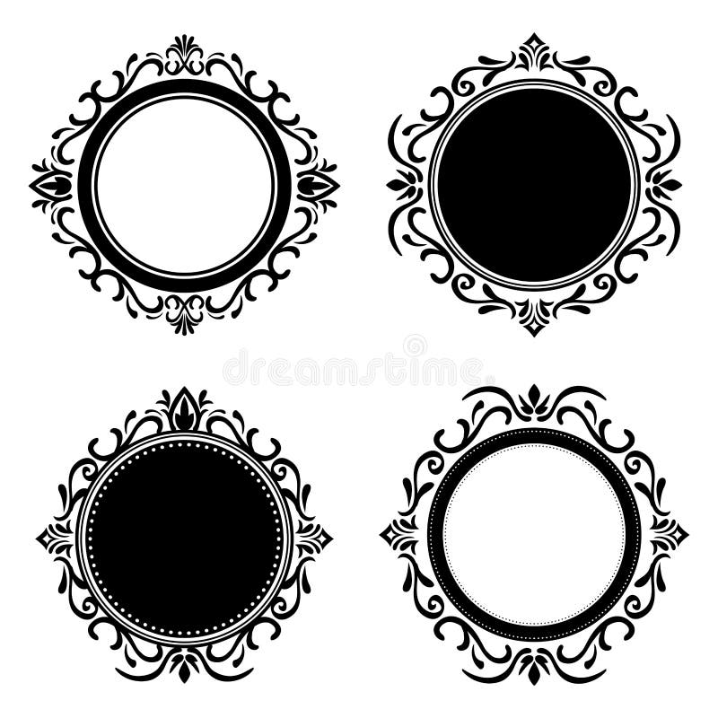 Stylish Design. Decorated Icon. Black and White Illustration , Vector ...