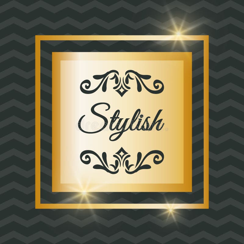 Stylish Design. Decorated Icon. Gold Illustration , Vector Stock Vector ...