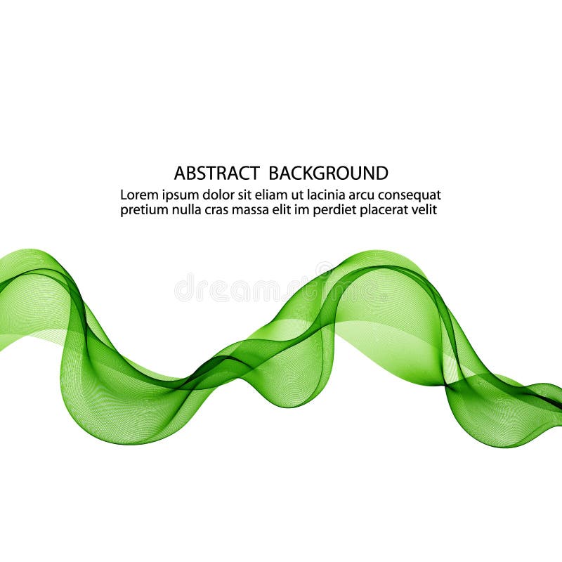 Stylish Design Green Horizontal Wave. Abstract Smoky Wave Line ...