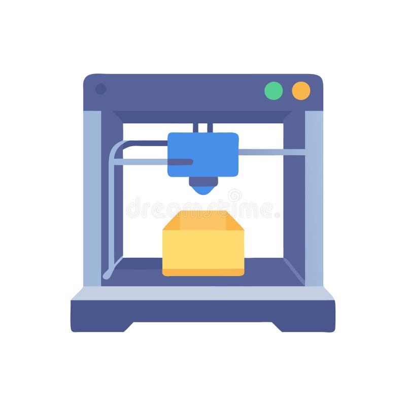 Stylish 3D Printer Design Icon Stock Vector - Illustration of internet ...
