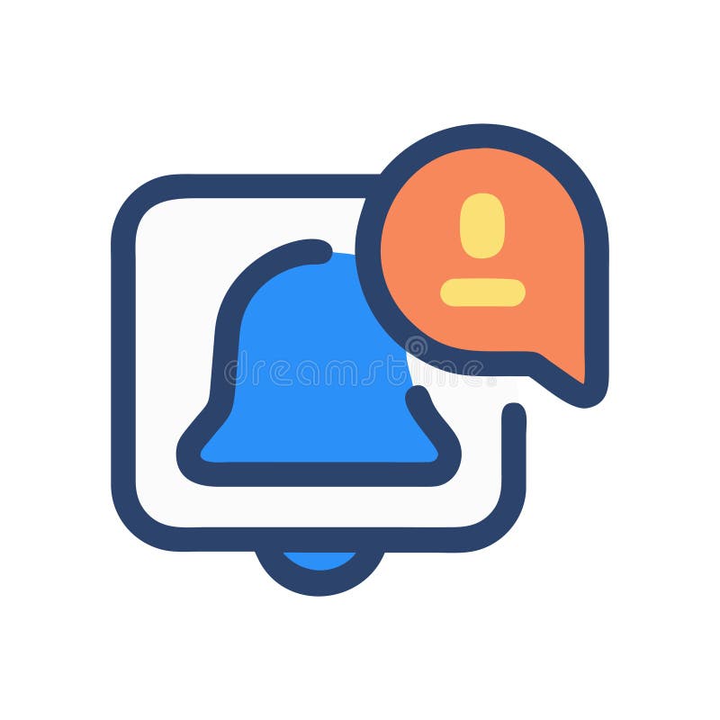 Stylish Notification System Icon Design Stock Illustration ...