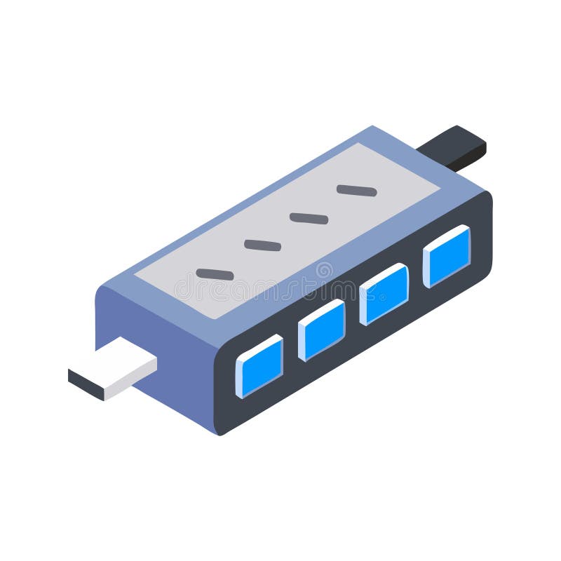Stylish USB Hub Icon Design Stock Vector - Illustration of networks ...