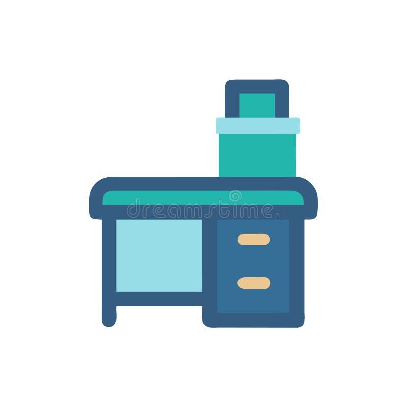 Stylish Desk Container Symbol Stock Illustration - Illustration of ...
