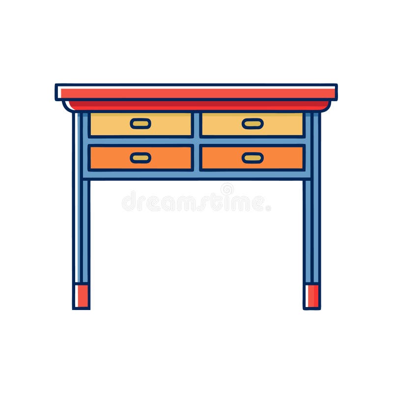 Stylish Desk for Modern Workspaces Stock Illustration - Illustration of ...