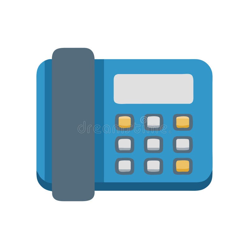Stylish Desk Phone Icon for Offices Stock Illustration - Illustration ...
