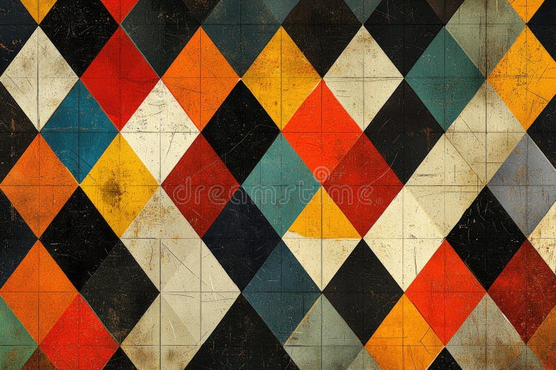 A Stylish Diamond Pattern Background with Geometric Shapes in Rich ...