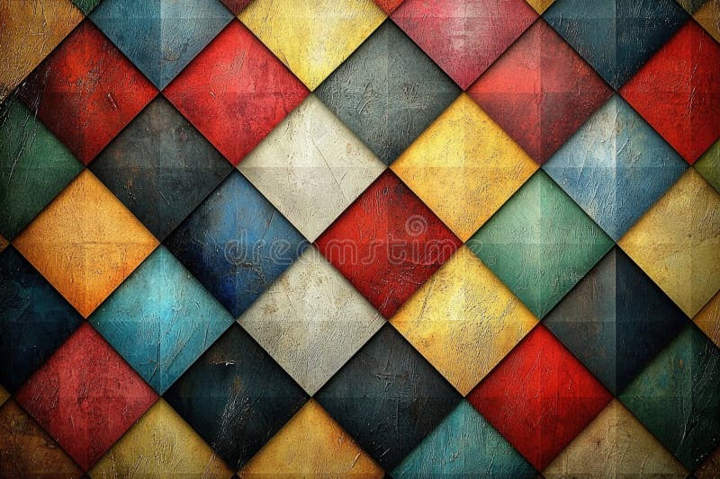 A Stylish Diamond Pattern Background with Geometric Shapes in Rich ...