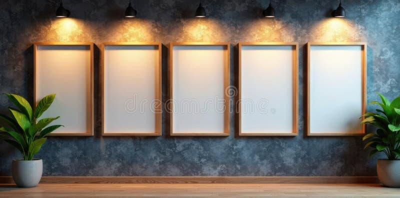 Stylish Digital Photo Wall Template with Empty Frames , Clean, Elegant ...