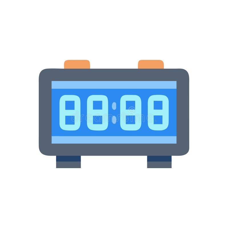 Stylish Digital Screen Clock Icon Stock Illustration - Illustration of ...