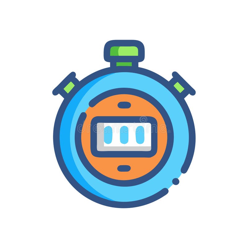Stylish Digital Stopwatch Clock Icon Stock Illustration - Illustration ...