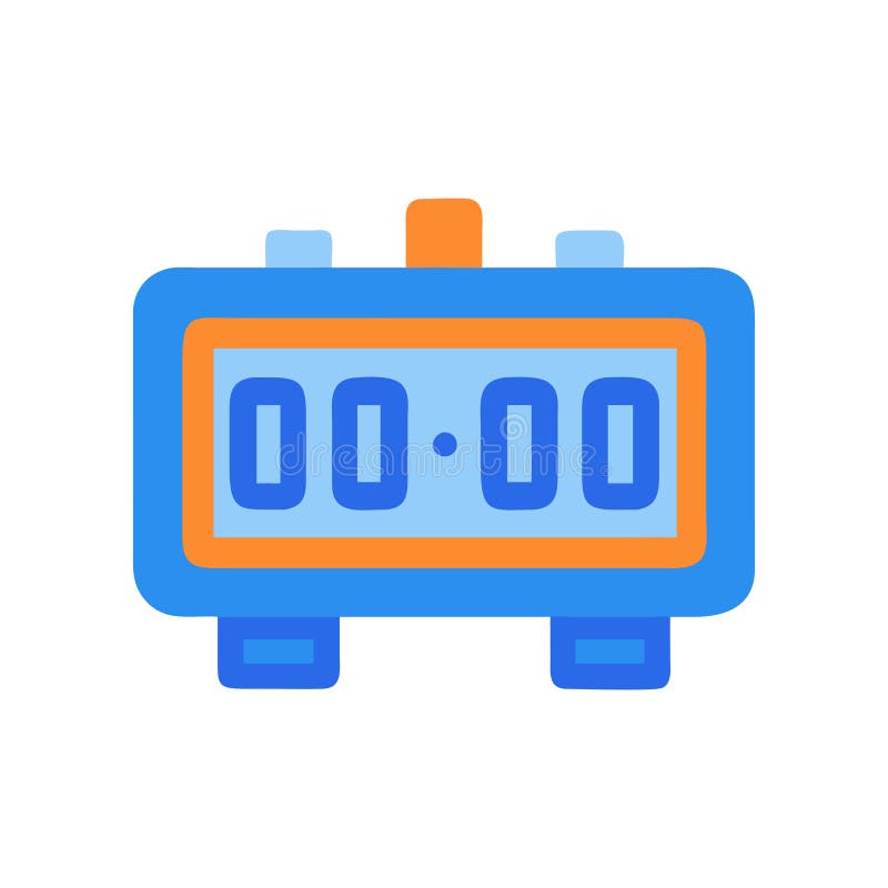 Stylish Digital Timer Clock Icon Stock Illustration - Illustration of ...