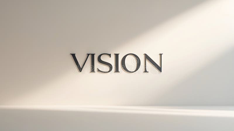 Stylish Display Featuring the Word Vision Illuminated by Soft Light ...