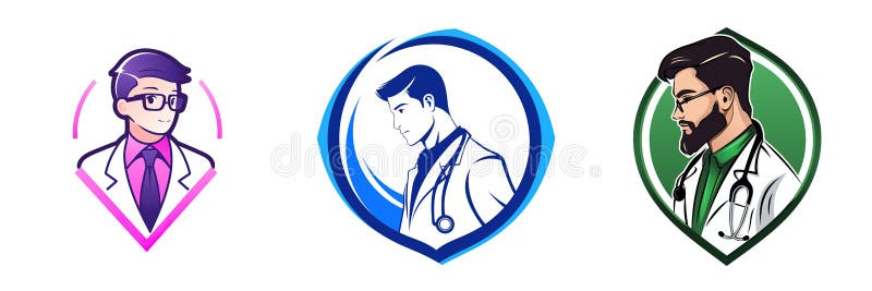 Stylish Doctor Logo in 2D Style AI Generated Stock Illustration ...