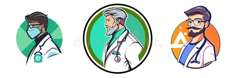 Stylish Doctor Logo in 2D Style AI Generated Stock Illustration ...
