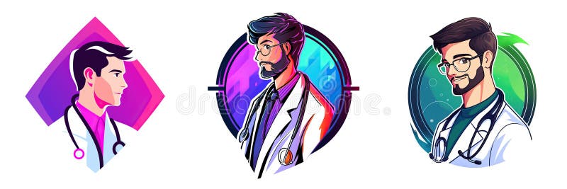 Stylish Doctor Logo in 2D Style AI Generated Stock Illustration ...