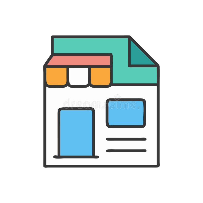 Stylish Document Store Icon Stock Illustration - Illustration of ...