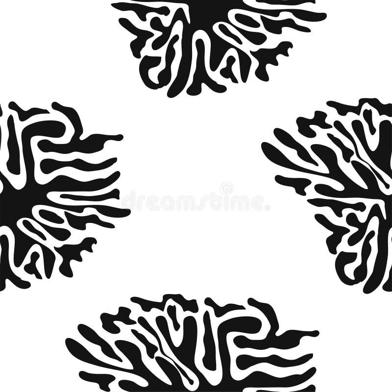 Stylish Doodle Seamless Pattern with Splash Pattern Black on White ...