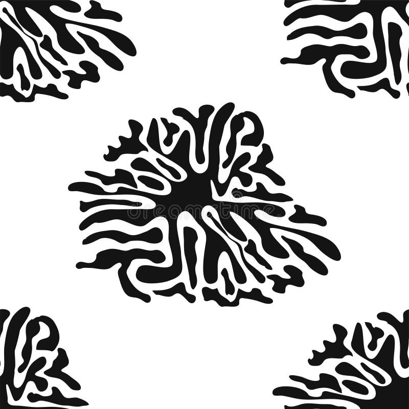 Stylish Doodle Seamless Pattern with Splash Pattern Black on White ...