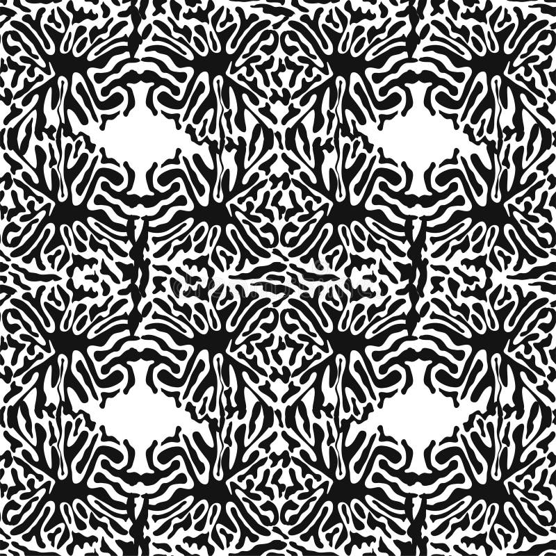 Stylish Doodle Seamless Pattern with Splash Pattern Black on White ...