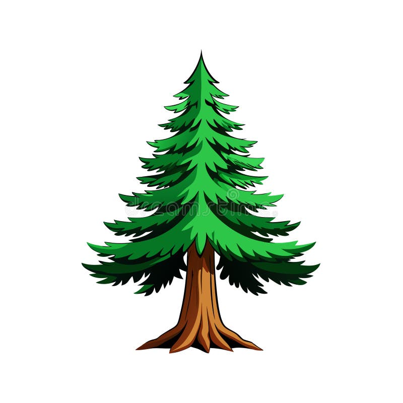 Stylish Douglas Fir Tree Vector Design Stock Illustration ...