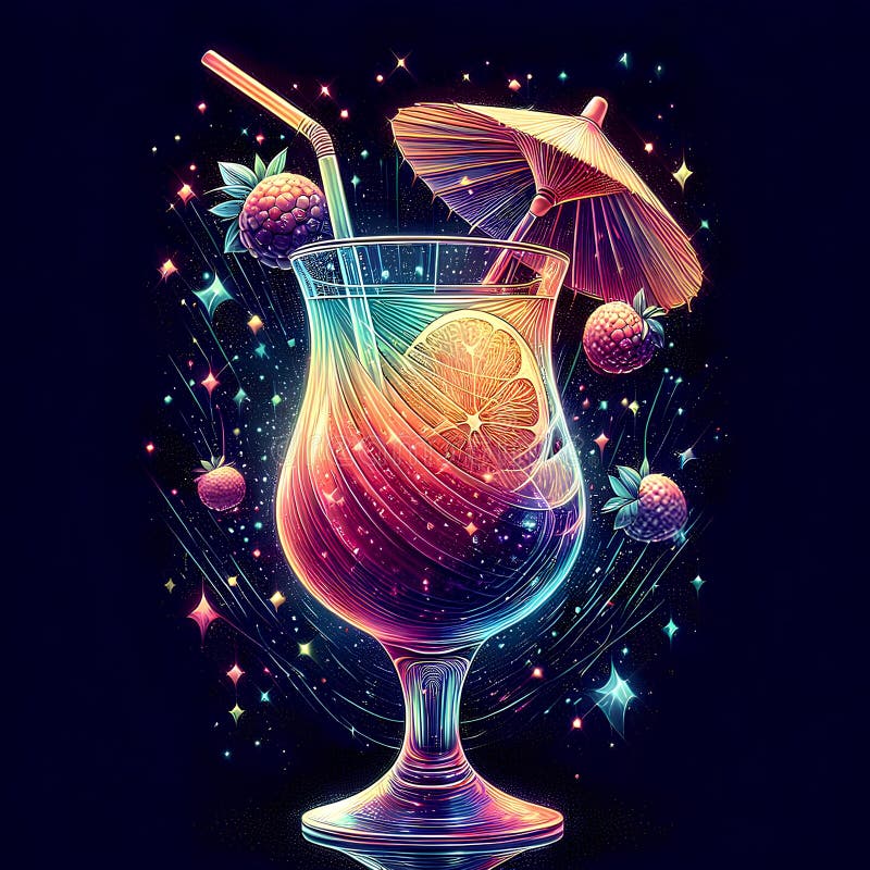 A Stylish Drink with a Posterization Effect Stock Illustration ...