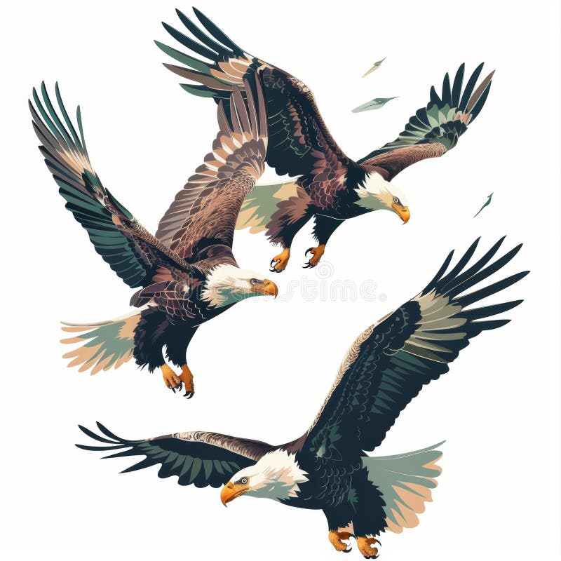Stylish Eagle Illustration on White Background Generative AI Stock ...
