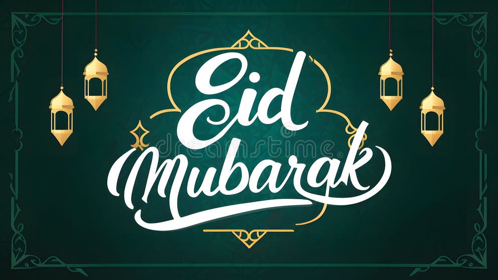 Stylish Eid Mubarak Script Graces Contemporary Eid Celebration Poster ...