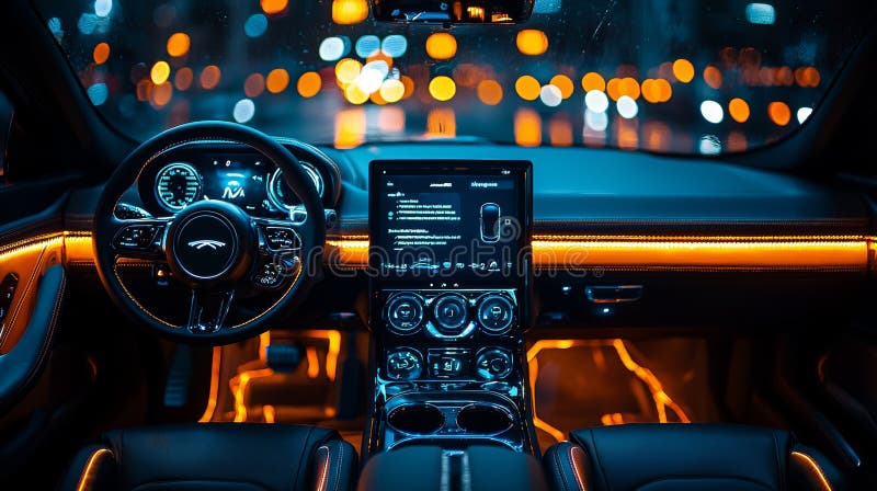 Stylish Electric Car Cabin with Modern Design and Breathable Interior ...