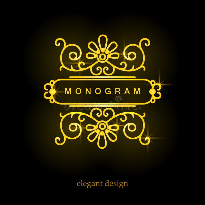 Stylish Elegant Monogram, Mono Line Art Design Stock Vector ...