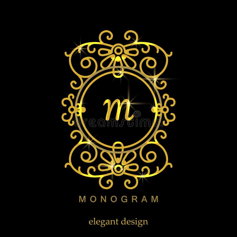 Stylish Elegant Monogram, Mono Line Art Design Stock Vector ...