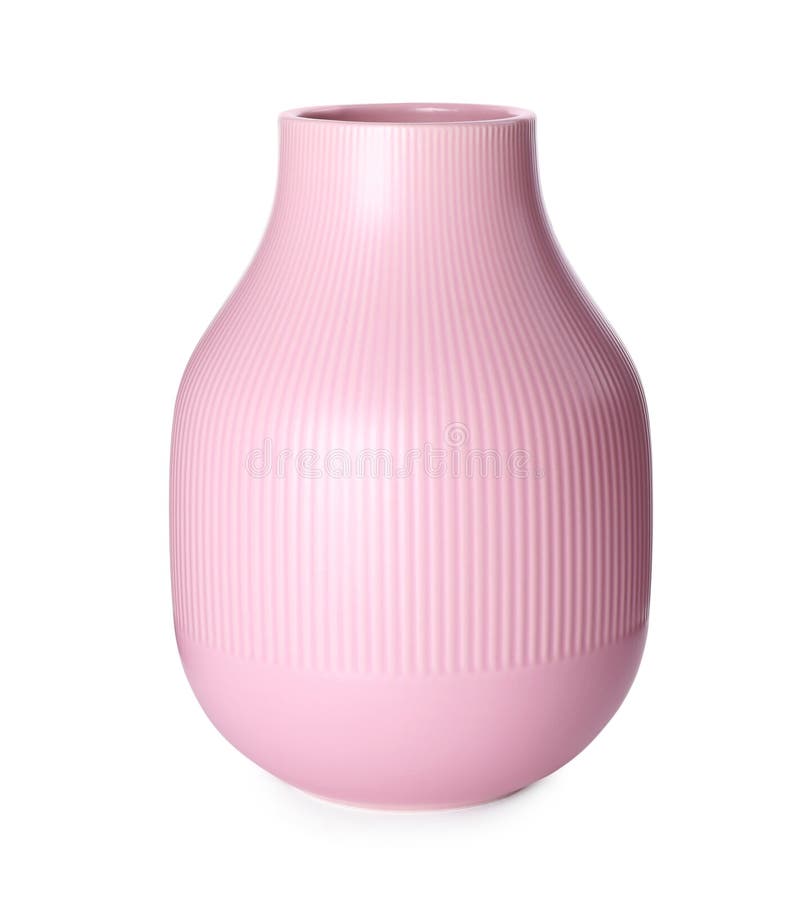 Stylish Empty Ceramic Vase Isolated Stock Image - Image of flower ...