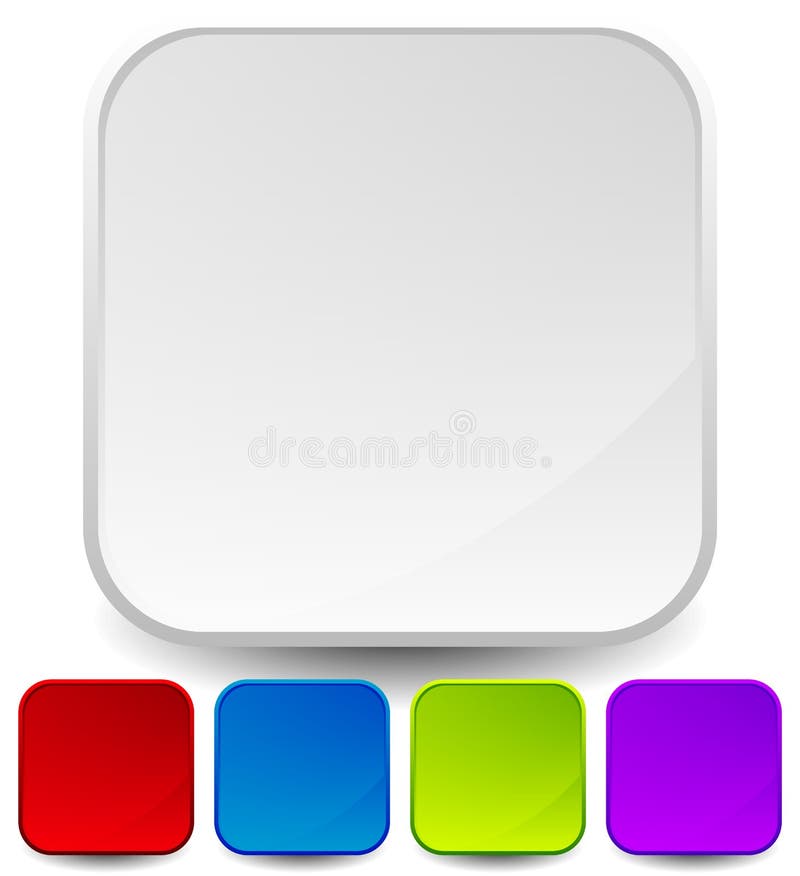 Empty Icon with Chrome Metal Frame Stock Vector - Illustration of ...