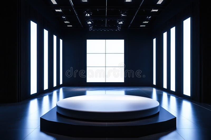 Stylish Empty Stage with Modern LED Panels and Minimalistic, Surrounded ...