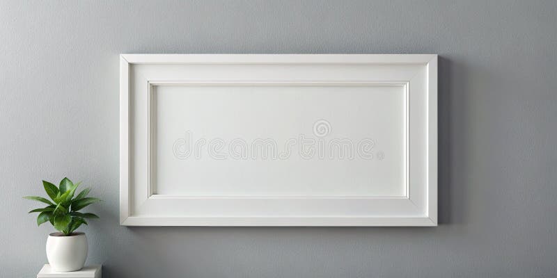 Stylish Empty White Horizontal Frame Mockup for Interior Design Gallery ...