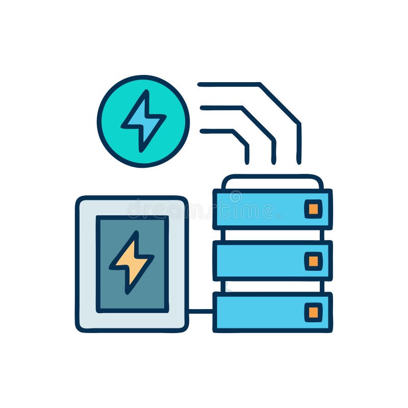 Stylish Energy Storage Icon Stock Vector - Illustration of security ...