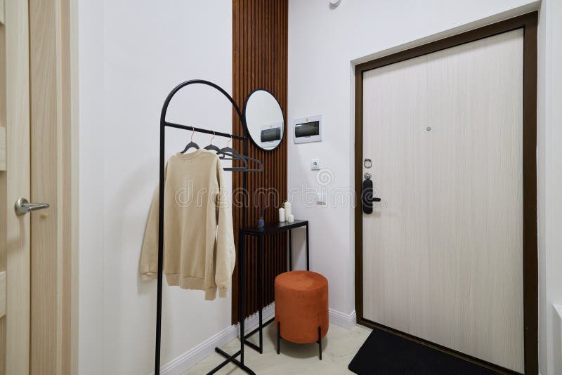 A Stylish Entryway that Features Modern Decor and Emphasizes Functional ...