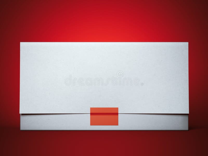 Stylish Envelope with Red Sticker Stock Photo - Image of modern ...