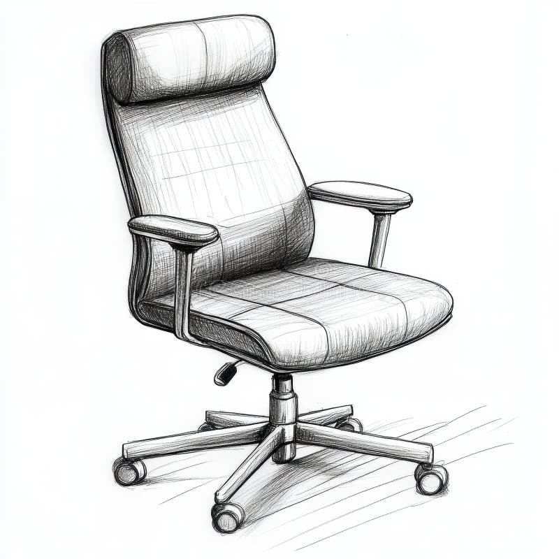 Stylish Ergonomic Office Chair with Adjustable Height and Wheels Stock ...