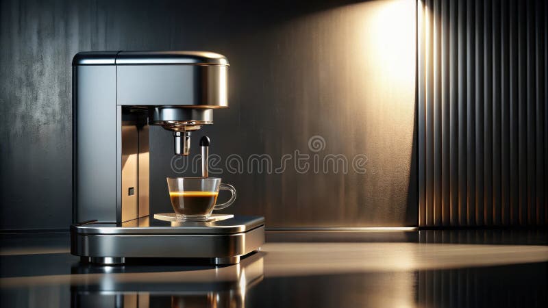 Stylish Espresso Machine Brewing a Rich Cup of Coffee in a Modern ...